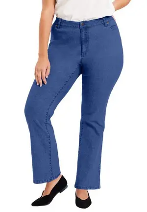 JUNE + VIE Curvy Fit Bootcut Jeans - Medium Blue