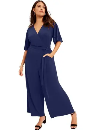 JUNE + VIE Wide-leg Jumpsuit - Beacon Blue