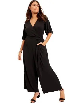 JUNE + VIE Wide-leg Jumpsuit - Black