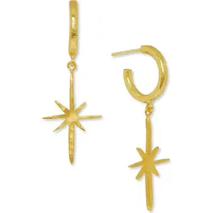 OTTOMAN HANDS Northern Star Hoop Earrings - Brass