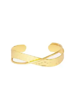 OTTOMAN HANDS Evenness Hammered Bangle Bracelet Brass
