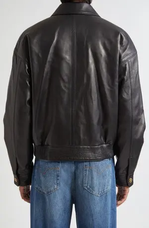 Versace Plongé Leather Blouson Jacket