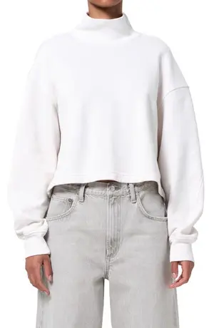 AGOLDE Isra Mock Neck Fleece Pullover