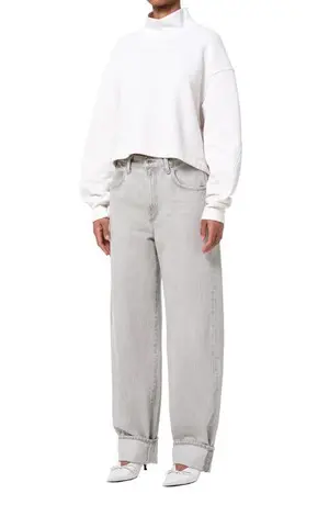 AGOLDE Isra Mock Neck Fleece Pullover