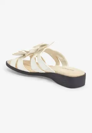 COMFORTVIEW Floral Slip-on Sandals - White