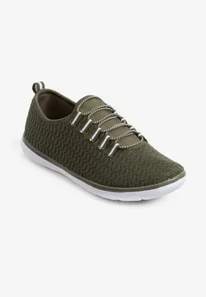 COMFORTVIEW Cv Sport Ariya Textured Knit Slip On Sneaker - Dark Olive
