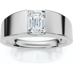 BLISS DIAMOND 1 Carat Emerald Cut Diamond Band In 14k Gold Or Platinum Platinum