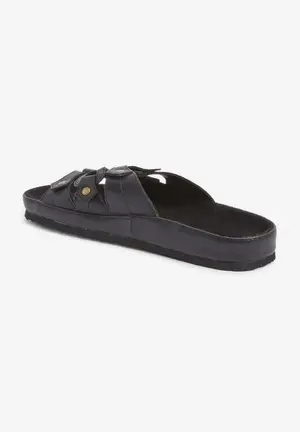 COMFORTVIEW Slip-on Footbed Sandal With Decorative Detailing - Black