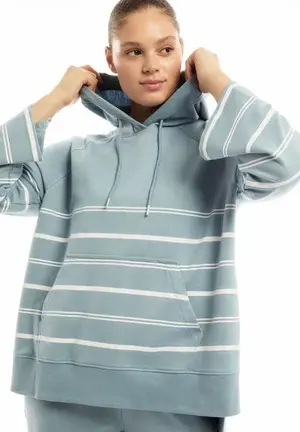 JUNE + VIE Bell-sleeve French Terry Pullover - Mountain Spring