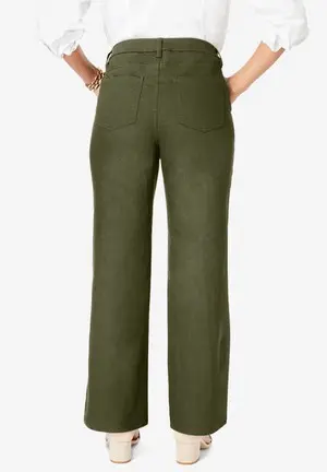 JESSICA LONDON True Fit Stretch Denim Wide Leg Jean