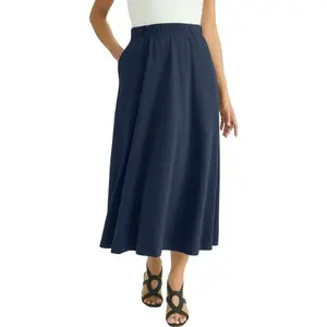 JESSICA LONDON A-line Midi Skirt - Navy