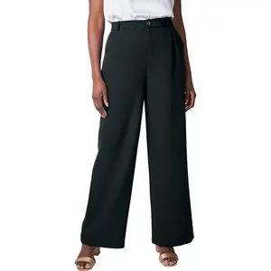 JESSICA LONDON Bi-stretch Wide Leg Pant - Black