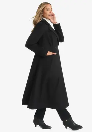 JESSICA LONDON Trapeze Wool-blend Coat - Cognac