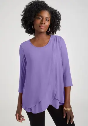 JESSICA LONDON Double Layer Tunic - Navy
