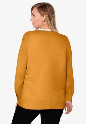 JESSICA LONDON Tie-neck Pullover Sweater
