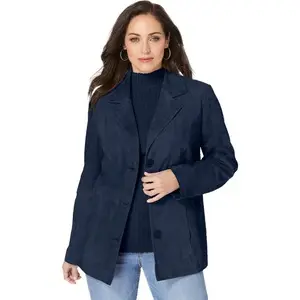 JESSICA LONDON Suede Blazer - Navy