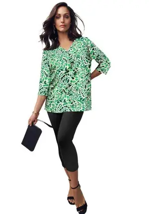 Jessica London Frill Performance Tops For Women