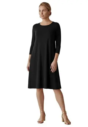 JESSICA LONDON Stretch Knit T-shirt Dress - Black