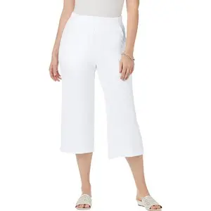 JESSICA LONDON Soft Ease Wide Crop - White