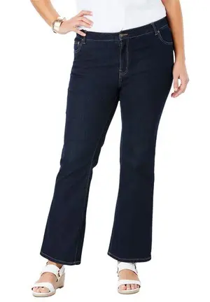 JESSICA LONDON Stretch Denim Straight Leg Jeans - Indigo