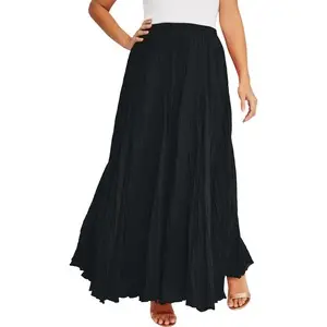 JESSICA LONDON Hand-crinkled Maxi Skirt - Black