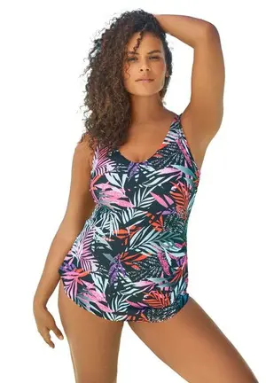 SWIM 365 Sarong Swimsuit Multi Textured Palm