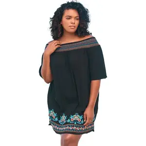 SWIM 365 Off-the-shoulder Cover Up - Black Multi