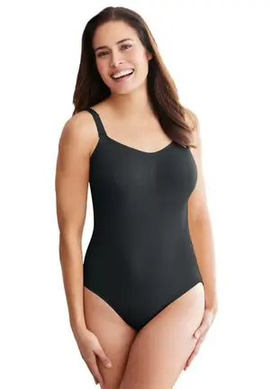 SECRET SOLUTIONS Instant Shaper Medium Control Seamless Bodysuit - Black