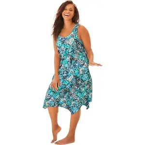 SWIM 365 Sharktail Beach Cover Up - Teal Blue Butterfly