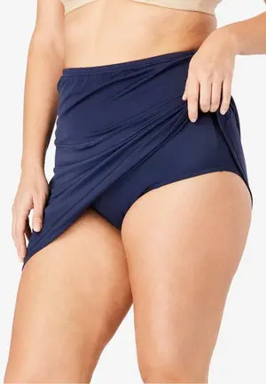 SWIM 365 High-waisted Swim Skirt With Built-in Tummy Control Brief - Fuchsia