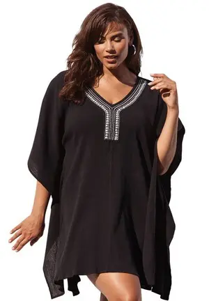 SWIM 365 Jeweled Caftan - Black