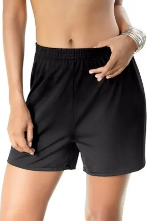 SWIM 365 Boxer Swim Short With Built-in Tummy Control Brief - Black