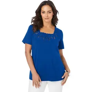 Jessica London Square Neck T-shirts For Women