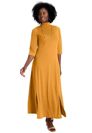 Mockneck Maxi Dress