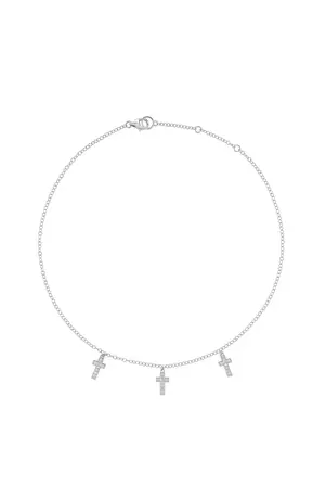 Sheryl Lowe Diamond Cross Dangle Necklace
