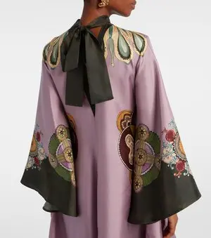 La DoubleJ Magnifico Printed Silk Twill Kaftan - Multicoloured