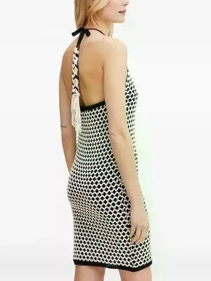 SIMONA CORSELLINI Geometric-pattern Halter-neck Dress