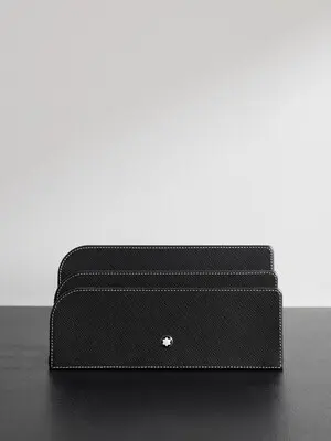 Montblanc Cross-grain Leather Letter Rack - Black