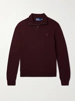 Polo Ralph Lauren Logo-embroidered Wool Half-zip Sweater