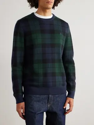 Polo Ralph Lauren Logo-embroidered Checked Wool Sweater