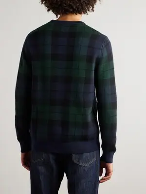 Polo Ralph Lauren Logo-embroidered Checked Wool Sweater