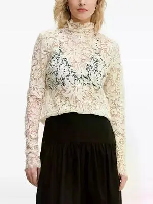 A.L.C. Floral Lace Mock-neck Blouse