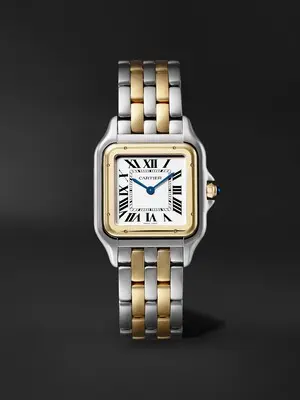 CARTIER Panthère De Large 42mm 18-karat Gold And Stainless Steel Watch - White