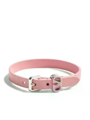 Valentino Garavani Ovalette Swarovski®-crystal Leather Bracelet - Pink