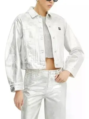 Armani Exchange Metallic-finish Denim Jacket