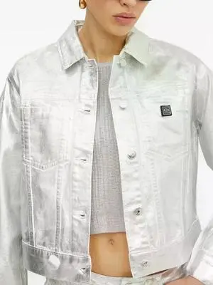 Armani Exchange Metallic-finish Denim Jacket