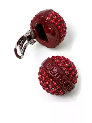 Fiorucci Crystal-embellished Clip On Earrings - Red