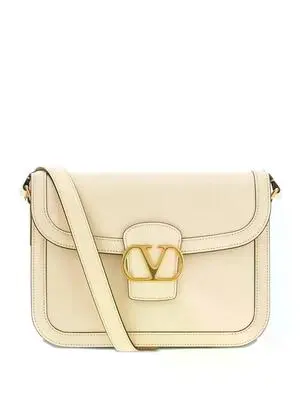 Valentino Garavani V-logo Flap Messenger Bag - Neutrals