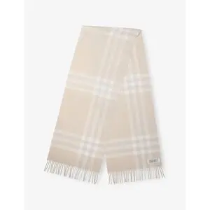 Burberry Check-print Cashmere Scarf - Smoke