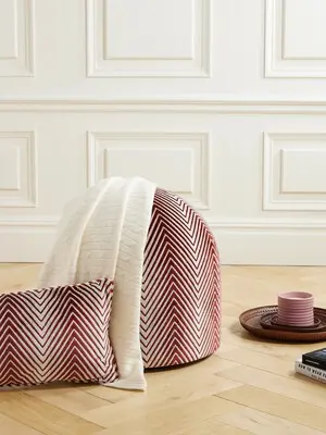 Missoni Ziggy Striped Velvet Pouf